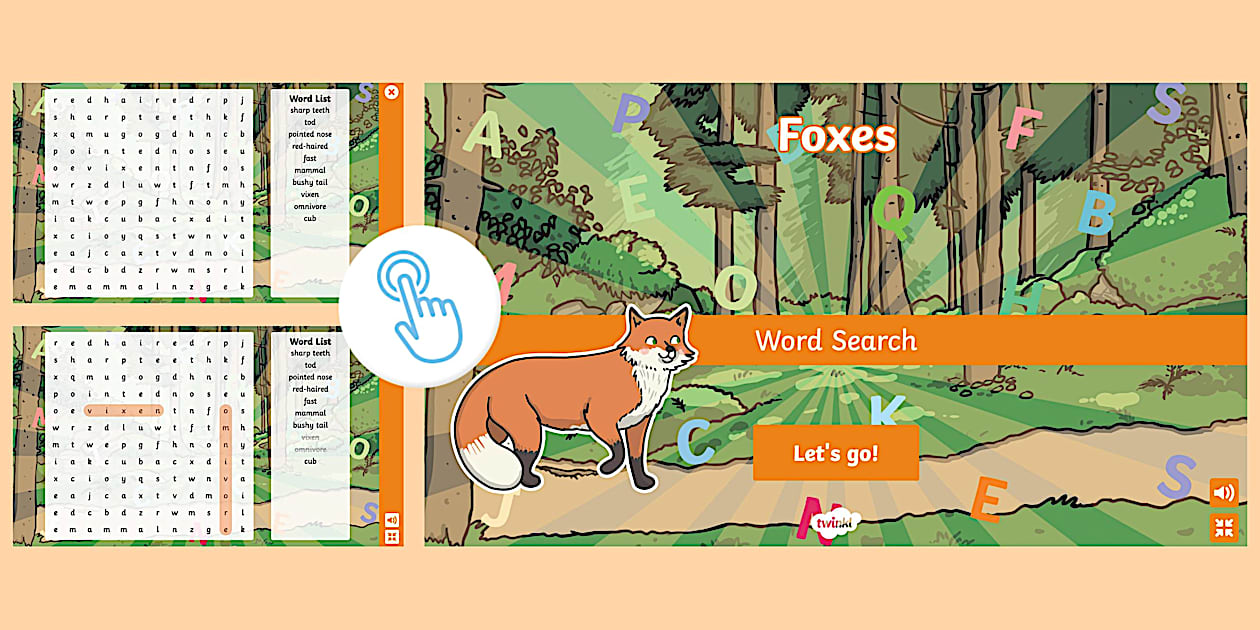 Foxes Interactive Word Search (teacher made) - Twinkl