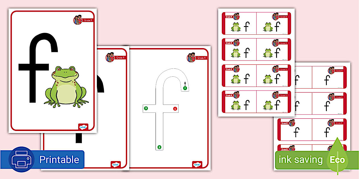 Gr. R Phonics F Poster, Flashcards and Robot Letter - Twinkl