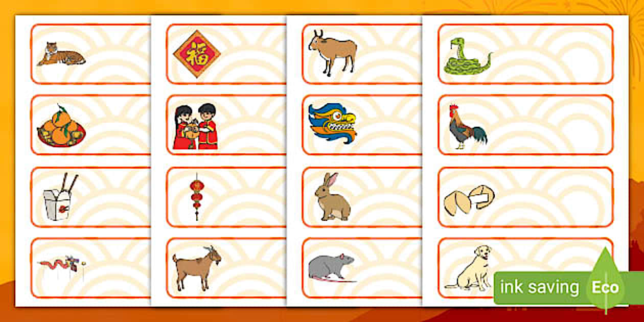 Editable Chinese New Year Drawer, Peg, Name Labels - Twinkl