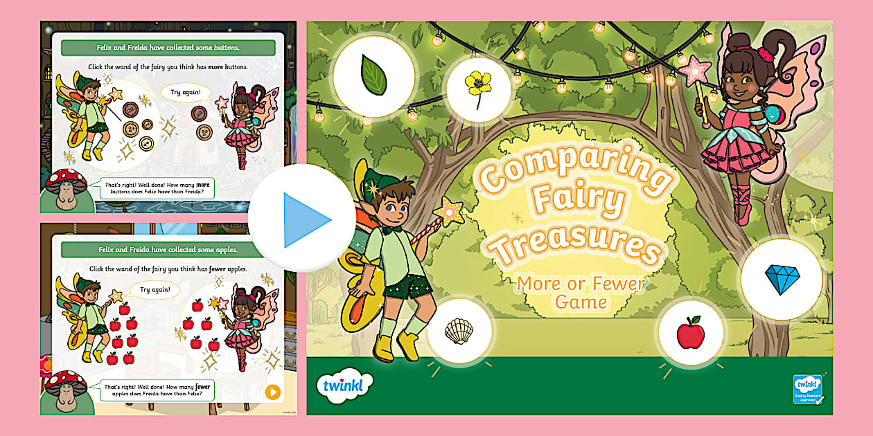 👉 More or Less Game EYFS | Comparing Groups of Fairy Treasure