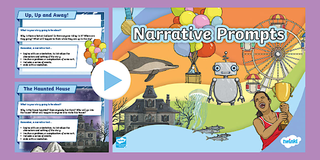 Narrative Story Writing Prompts Starters PowerPoint - Twinkl
