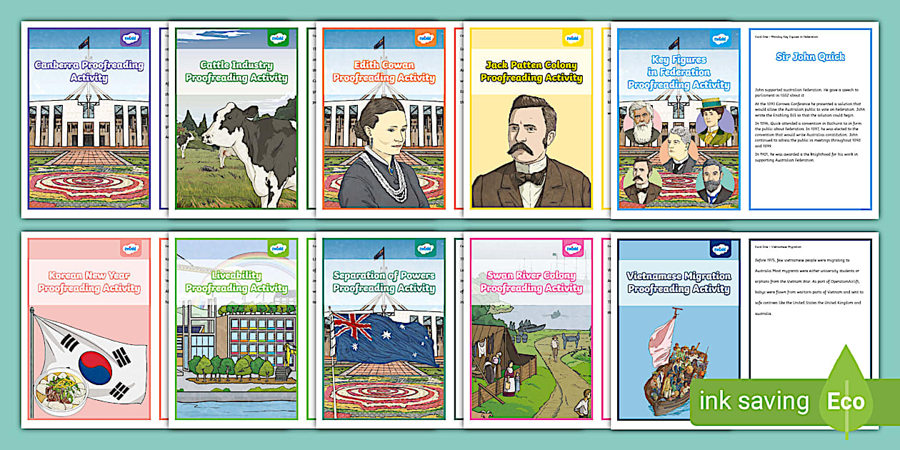 Year 5 – 6 HASS Proofreading Pack 2