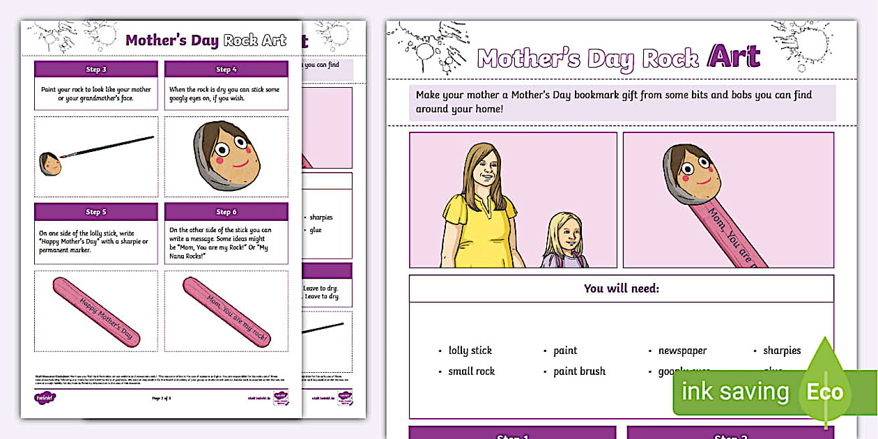 Mother's Day (Rock Art Activity) (teacher made) - Twinkl