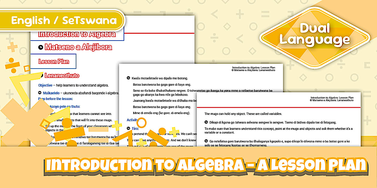 Grade 7 Maths - Term 1 - Introduction to Algebra – A Lesson Plan