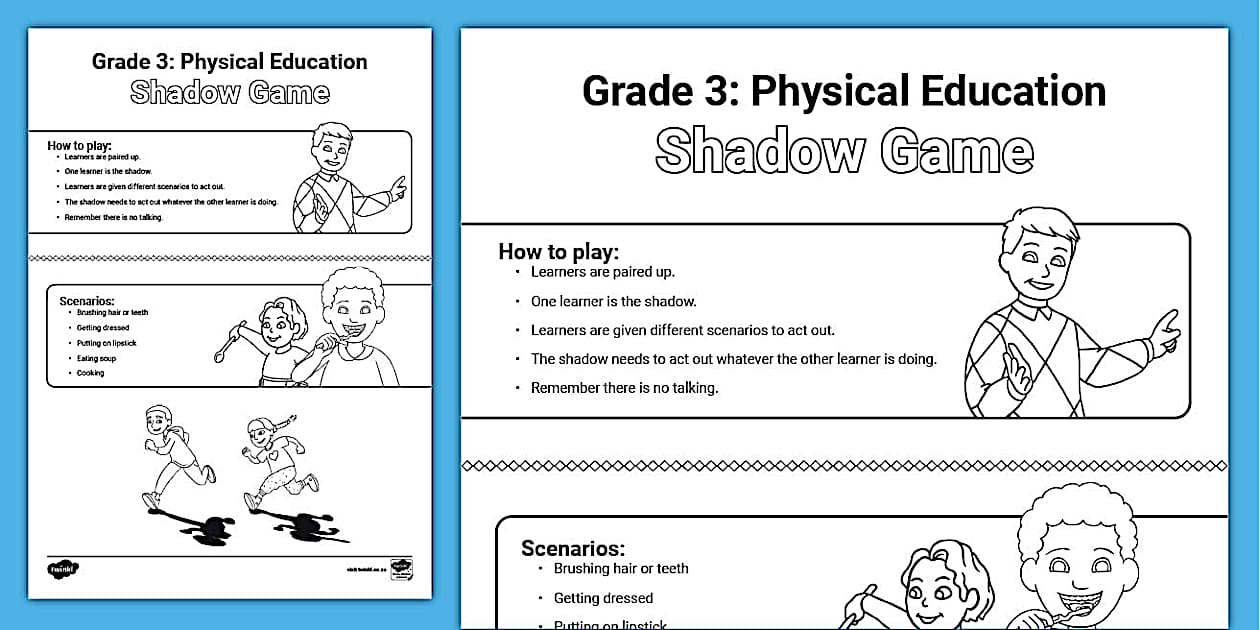 Grade 3 Physical Education: Shadow Game (teacher made)