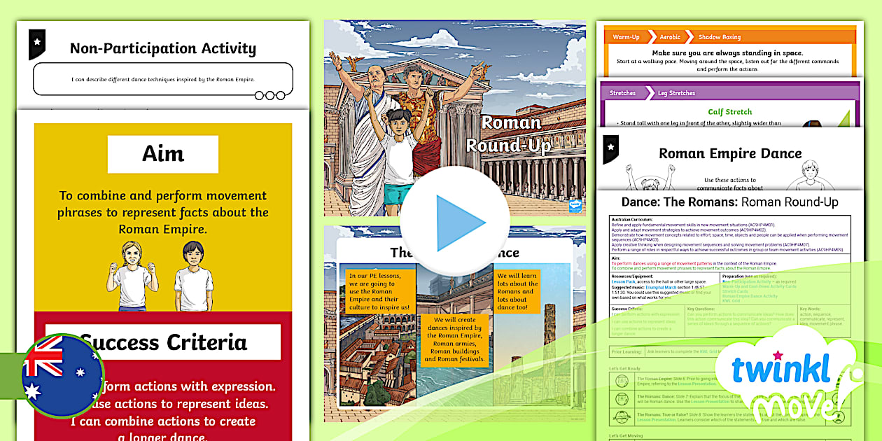 Year 4 PE Dance The Romans Lesson 1: Roman Round-Up - Twinkl
