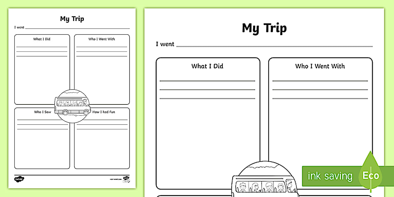 Editable My Trip Worksheet (teacher made) - Twinkl