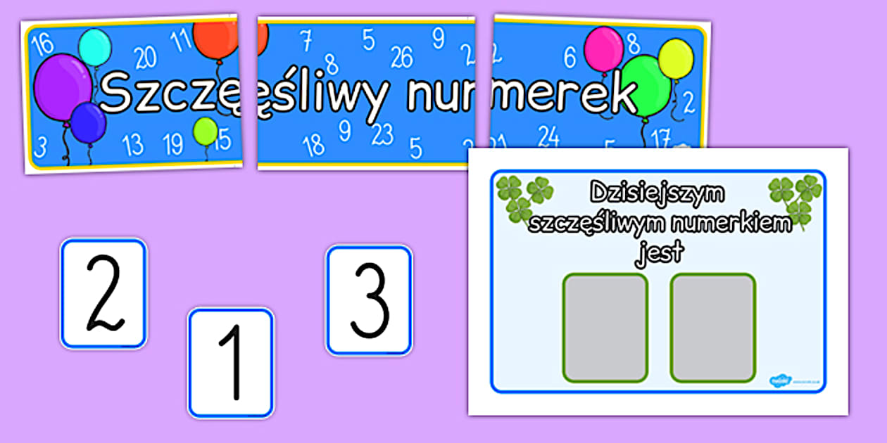 Zestaw Szczęśliwy Numerek po polsku - losowanie numerka