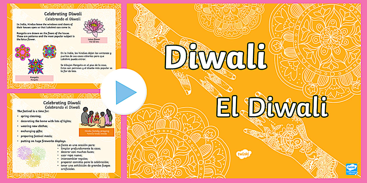 Diwali PowerPoint English/Spanish - Twinkl
