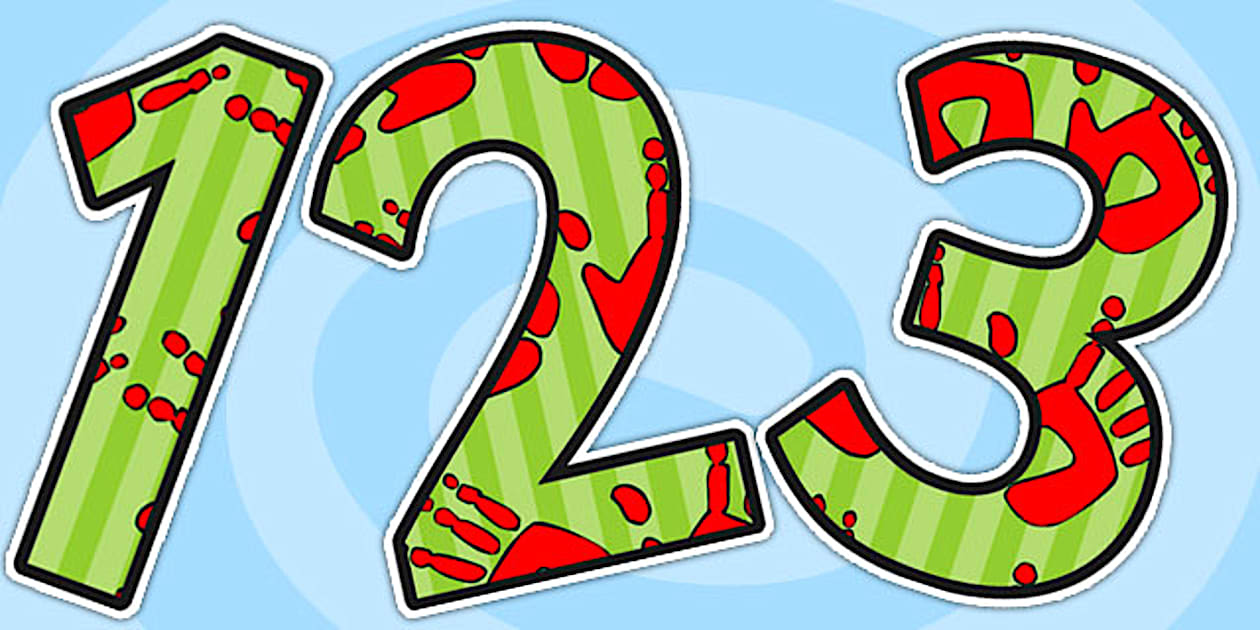 Red and Green Handprint Display Numbers (teacher made)