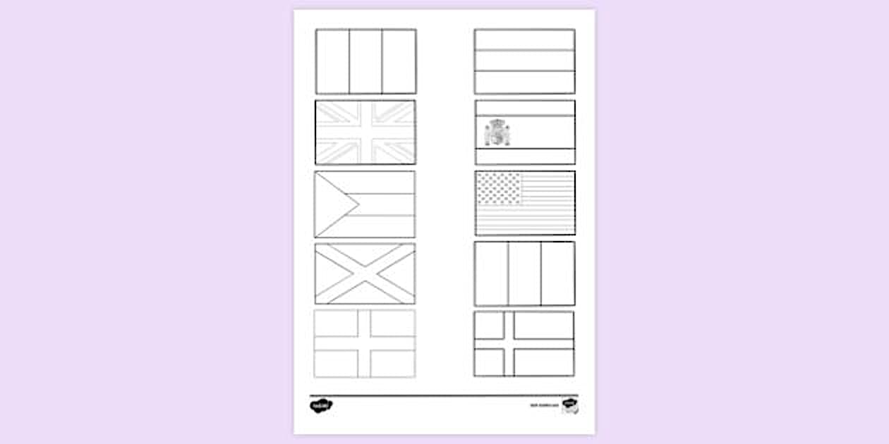 International Flags Colouring Page | Colouring Sheets