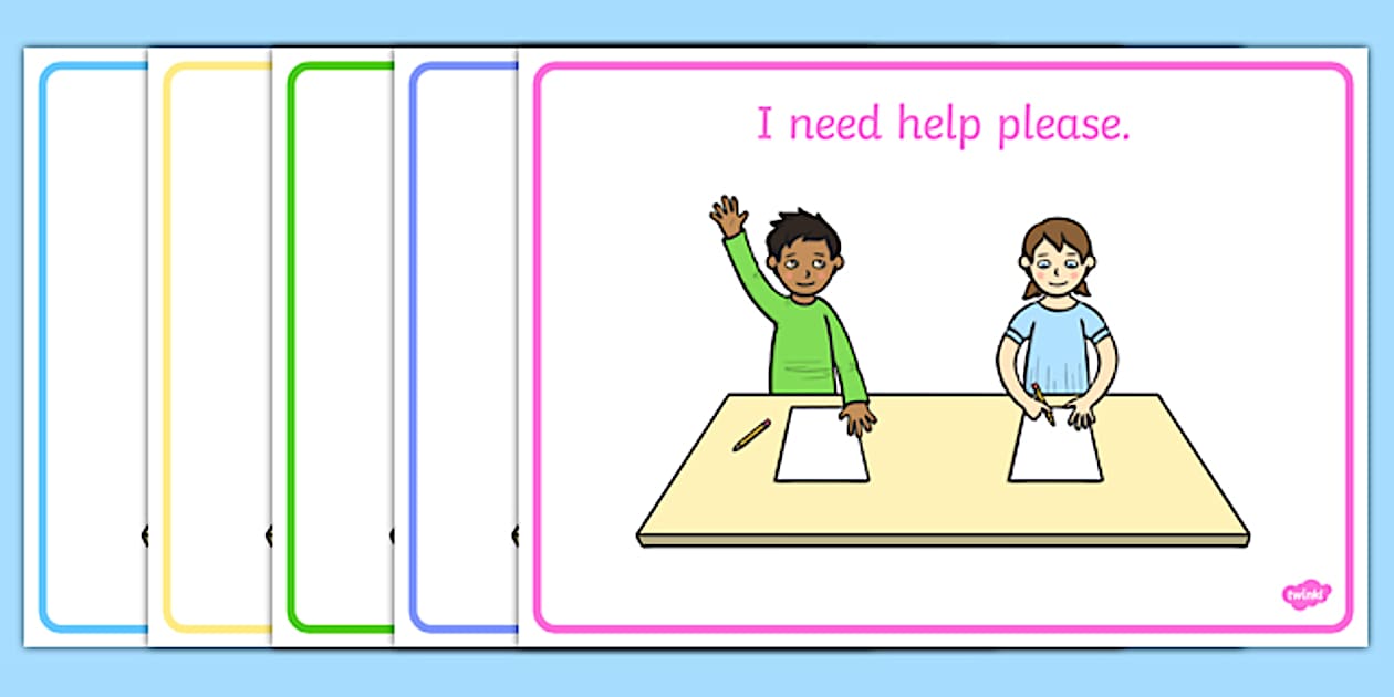 I Need Help Please Support Cards (teacher made) - Twinkl
