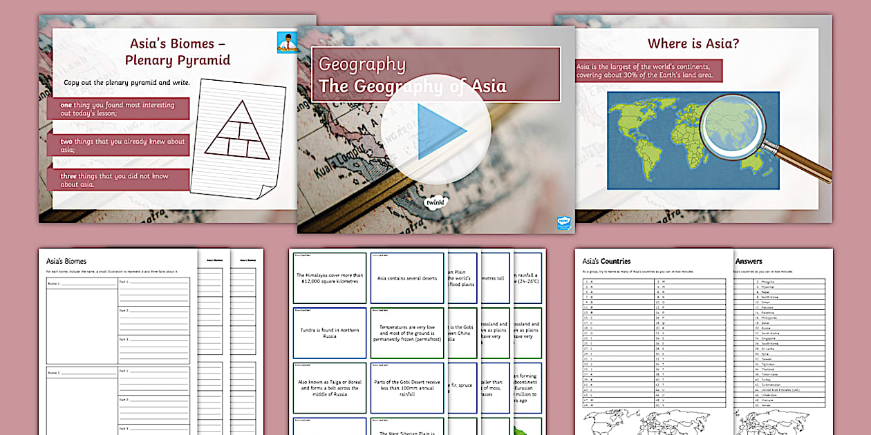 Geography of Asia Activity Pack | Asia Geography Worksheets