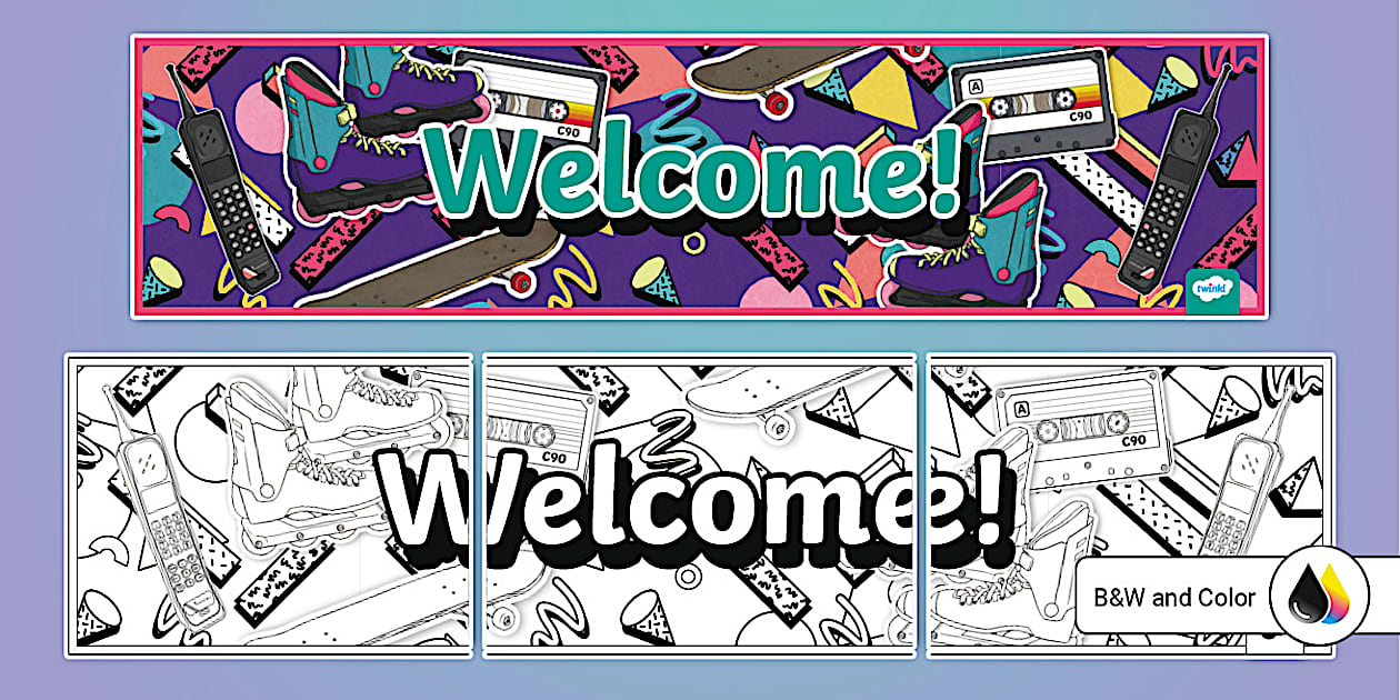 90s Theme Welcome Banner