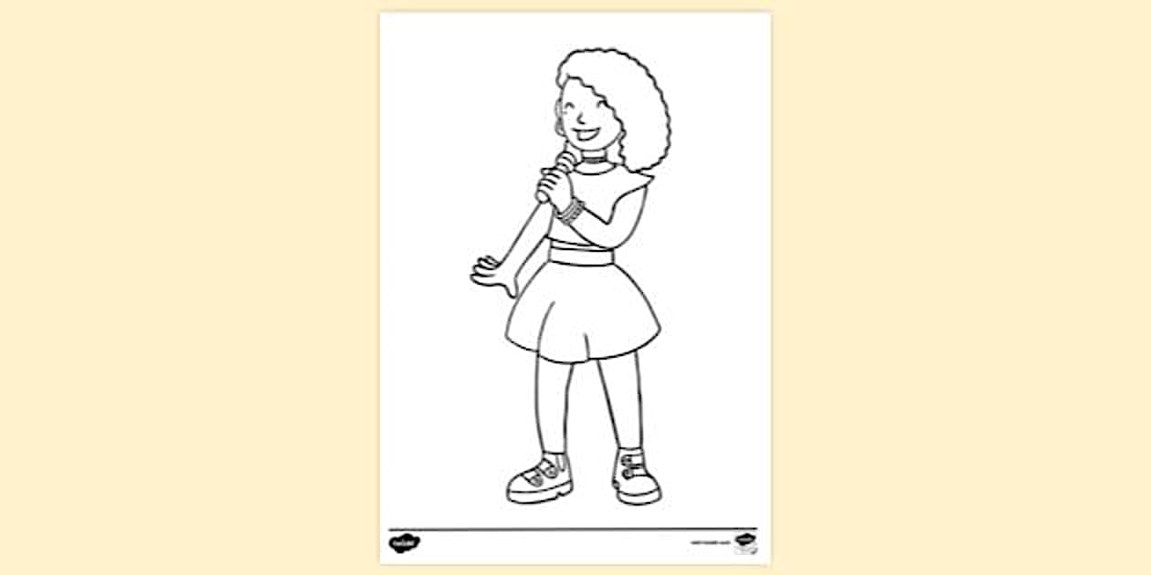 Singer Colouring Sheet Colouring | Colouring Sheets - Twinkl