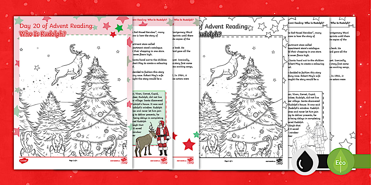 Day 20 of Advent Reading: Who Is Rudolph Reading - Twinkl