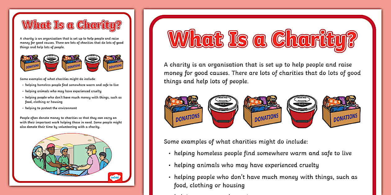 What Is a Charity? Display Poster (teacher made) - Twinkl