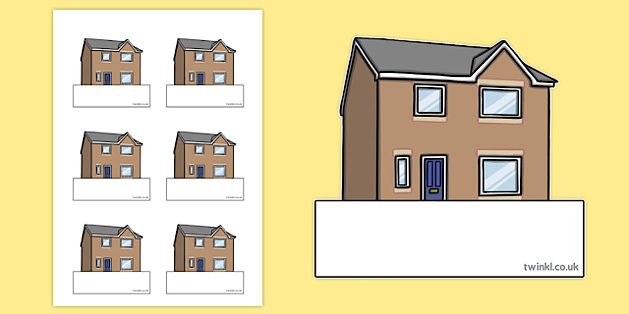 Editable House Themed Self-Registration Labels - Twinkl