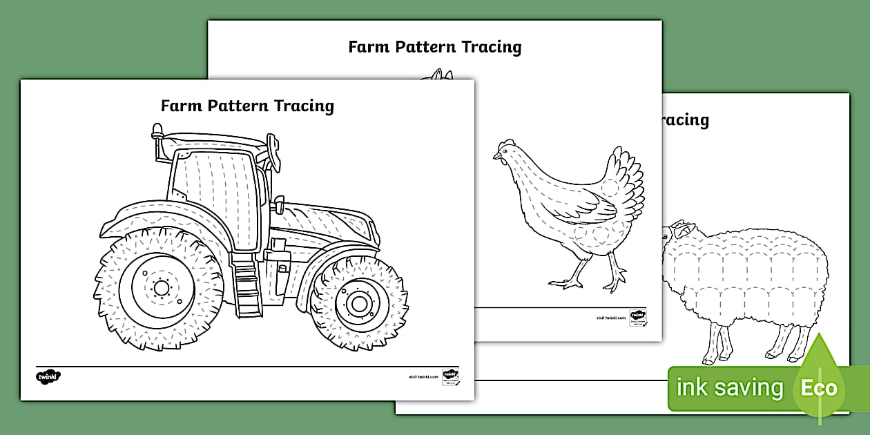 Farm Pattern Tracing Activity | Twinkl (teacher made)