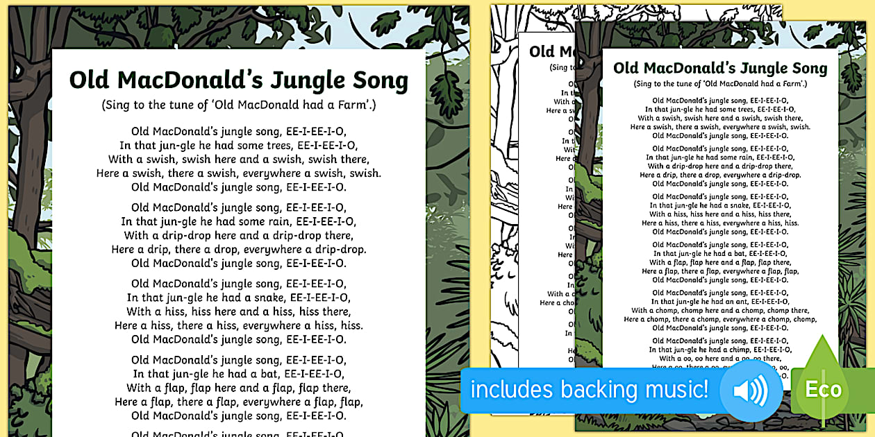 Old MacDonald's Jungle Song (Hecho por educadores) - Twinkl