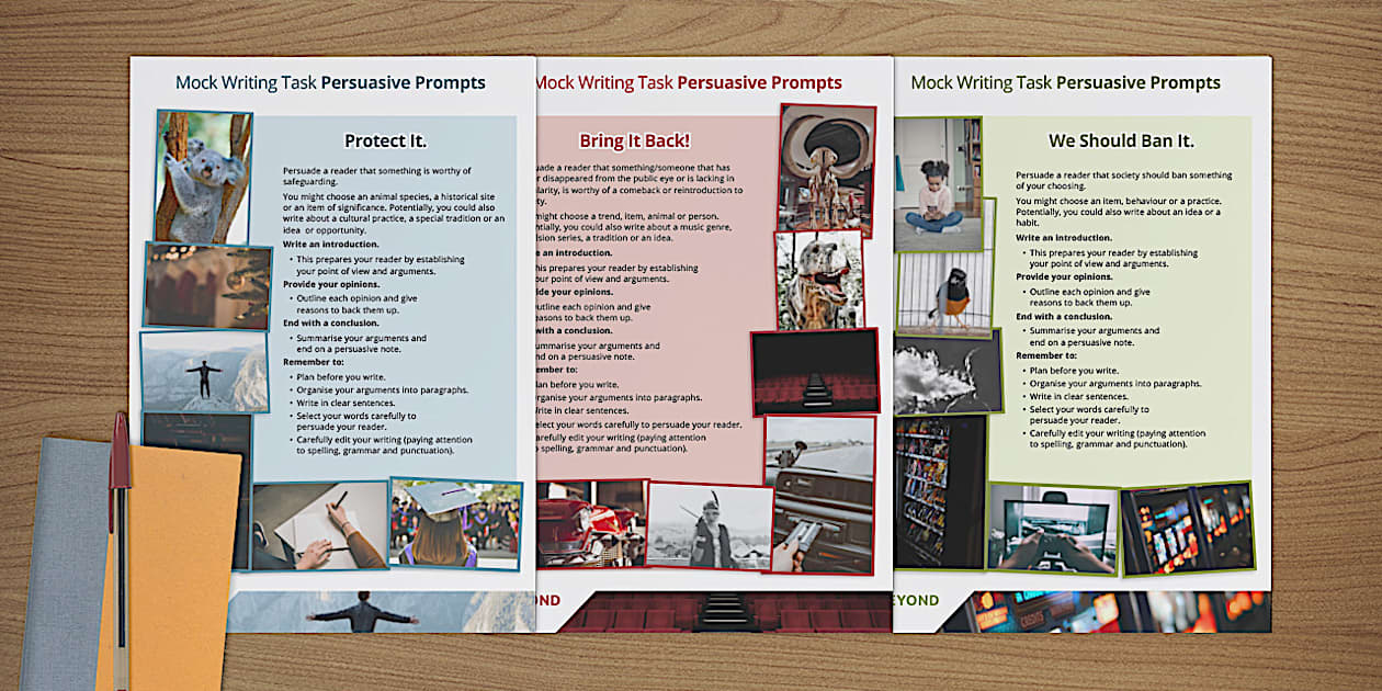 Mock Writing Task Persuasive Prompts (teacher made) - Twinkl