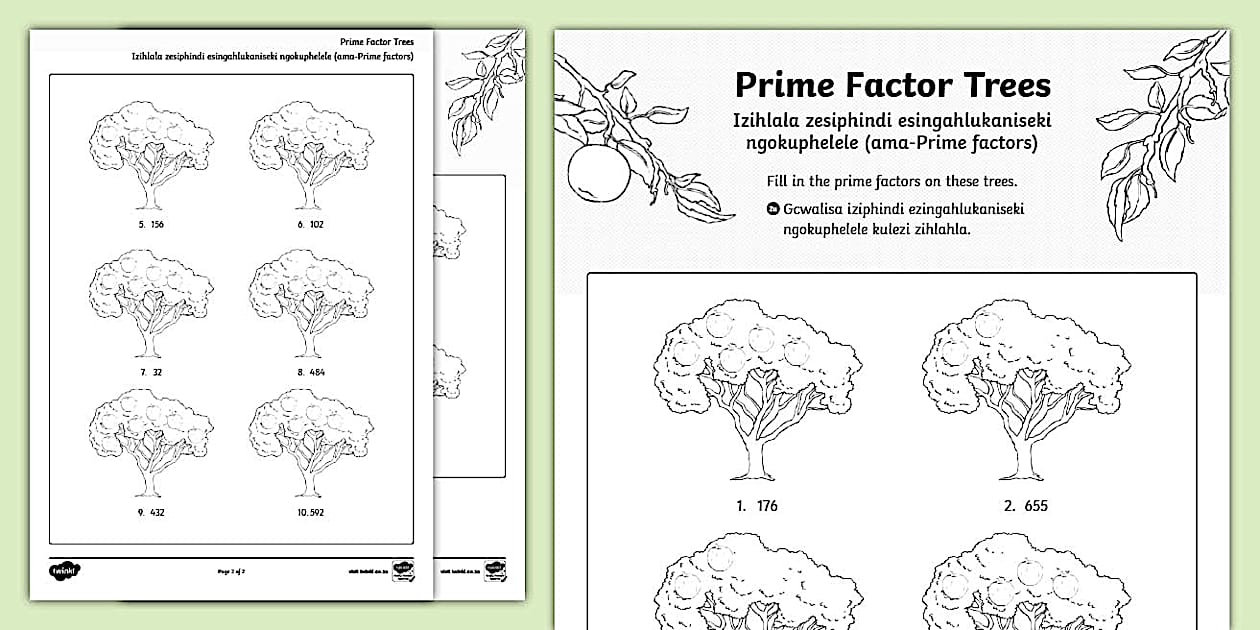 Izihlala Zeziphindi Ezingahlukaniseki Ngokuphelele (ama-Prime factors)