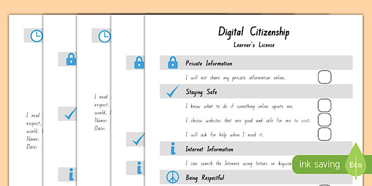 Editable Digital Citizenship Agreement (teacher made)