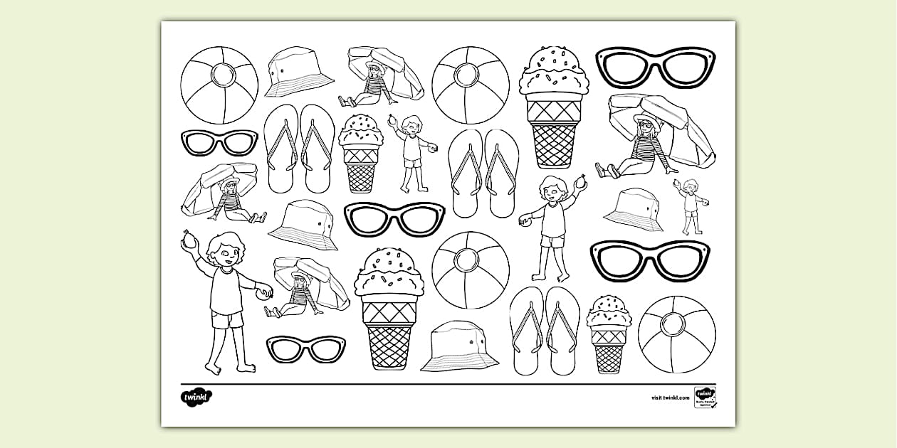 August Doodle Colouring Page (teacher made) - Twinkl