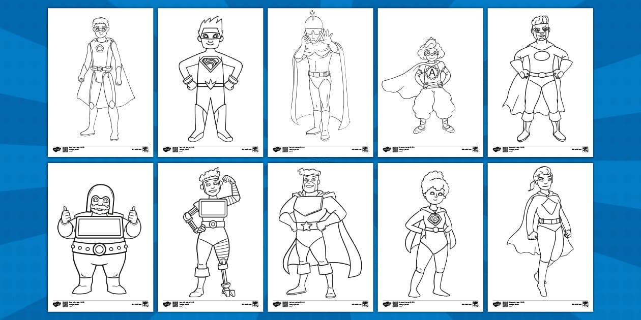 Action Toy Colouring Sheets - Twinkl