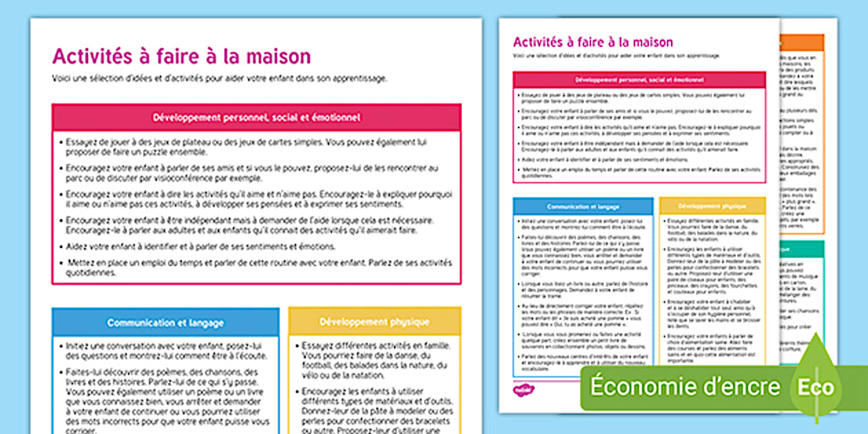 Activités à faire à la maison (Teacher-Made) - Twinkl