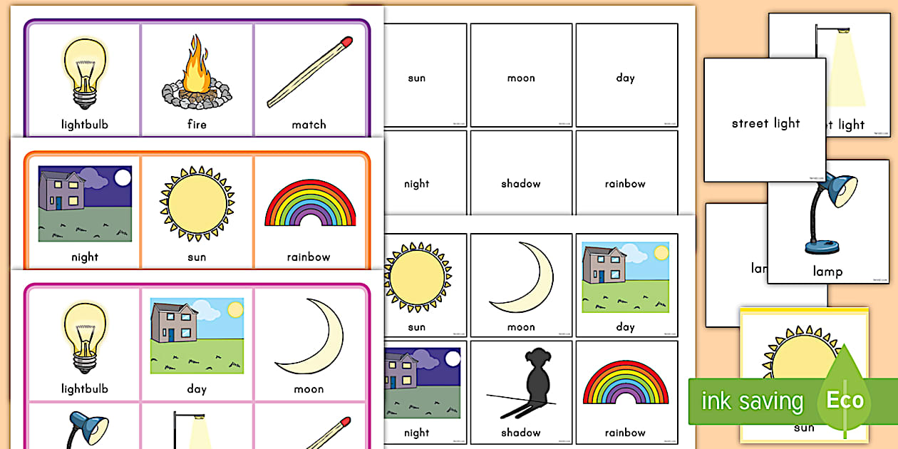 Light and Dark Matching Cards (teacher made) - Twinkl