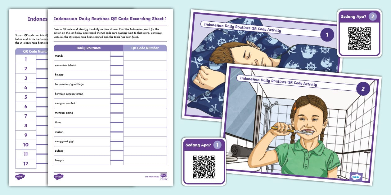 QR Code Hunt - Indonesian Place Names Puzzle (teacher made)