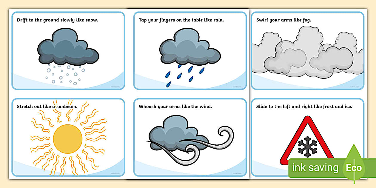 Weather Brain Break Action Cards (Teacher-Made) - Twinkl