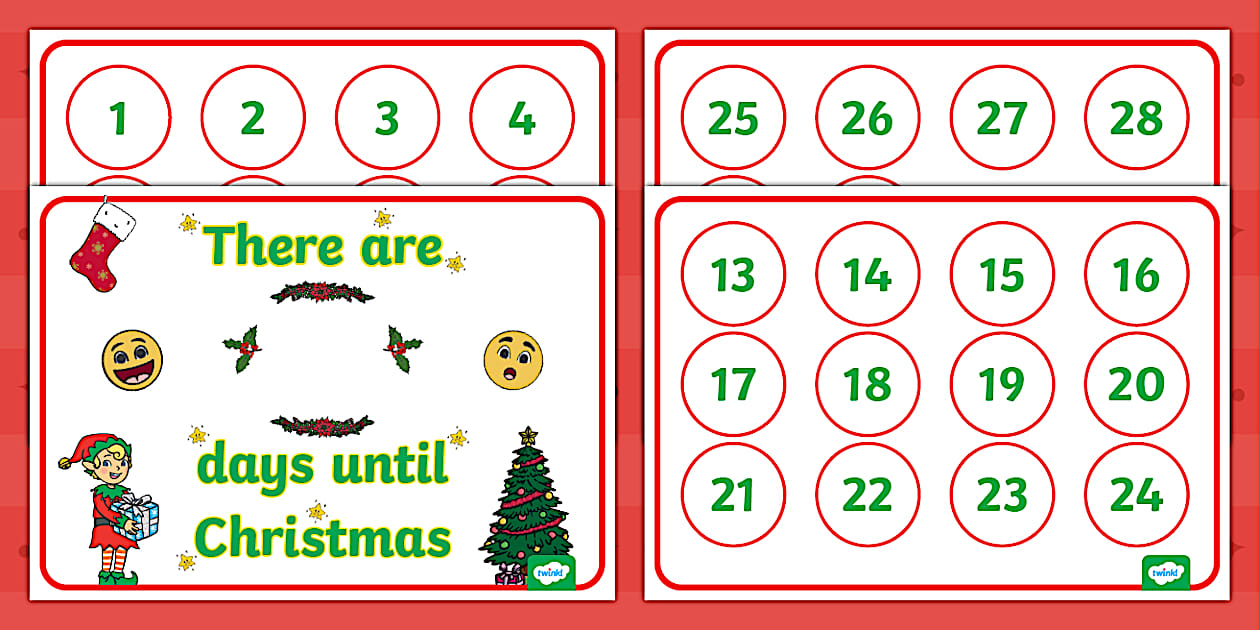 Christmas Emoticon Countdown Display (teacher made) - Twinkl