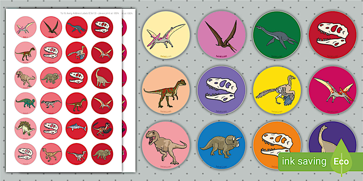 Rainbow Themed | Printable Dinosaur Stickers (teacher made)