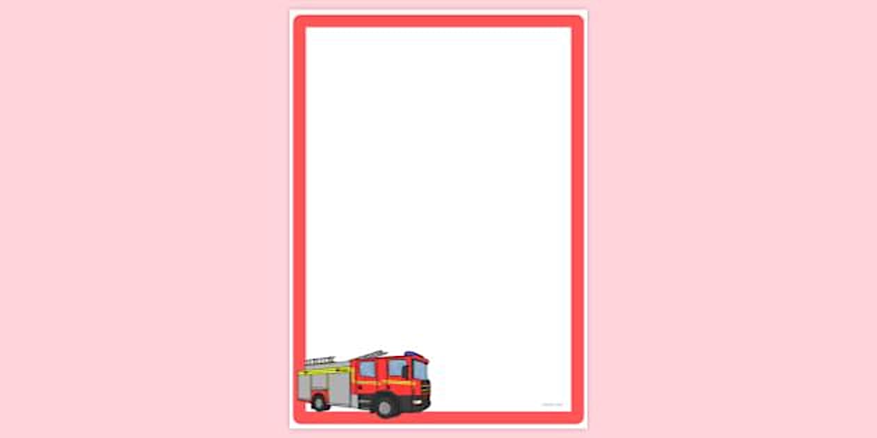 Fire Truck Page Border | Page Borders | Twinkl - Twinkl