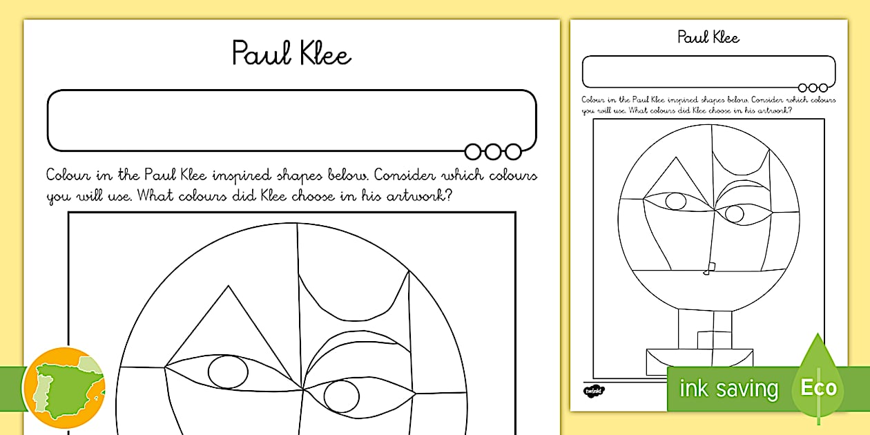 Paul Klee Colouring Page - Twinkl