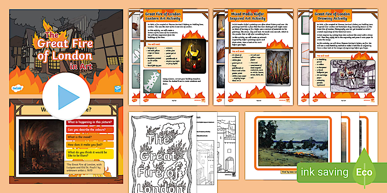 KS1 The Great Fire of London: Art Project Pack - Twinkl