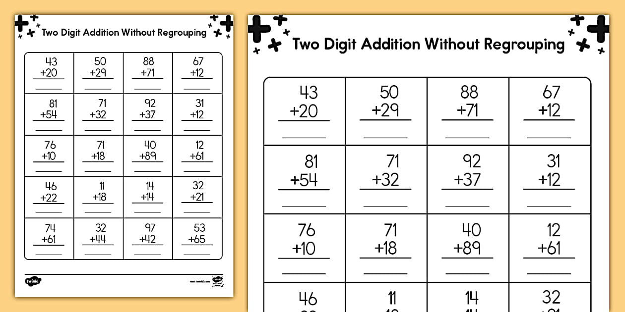2-Digit Addition Without Regrouping | Math | Twinkl USA