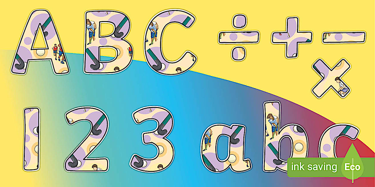 Editable Hockey Display Letters and Numbers Pack - Twinkl