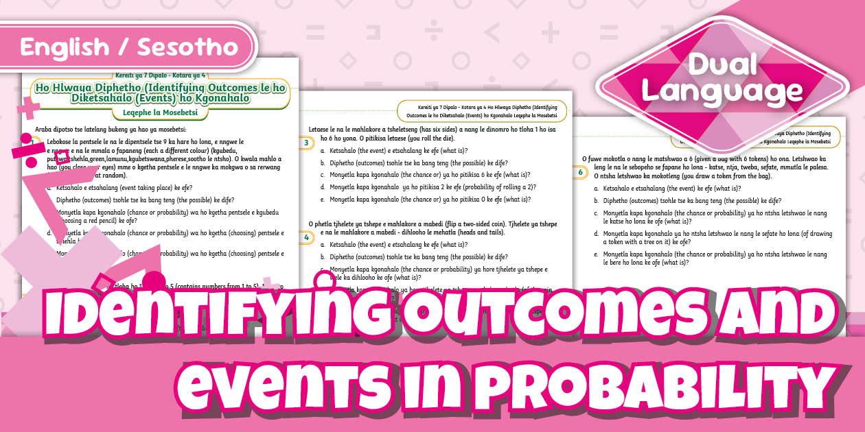 Grade 7 Maths Identifying Outcomes and Events in Probability
