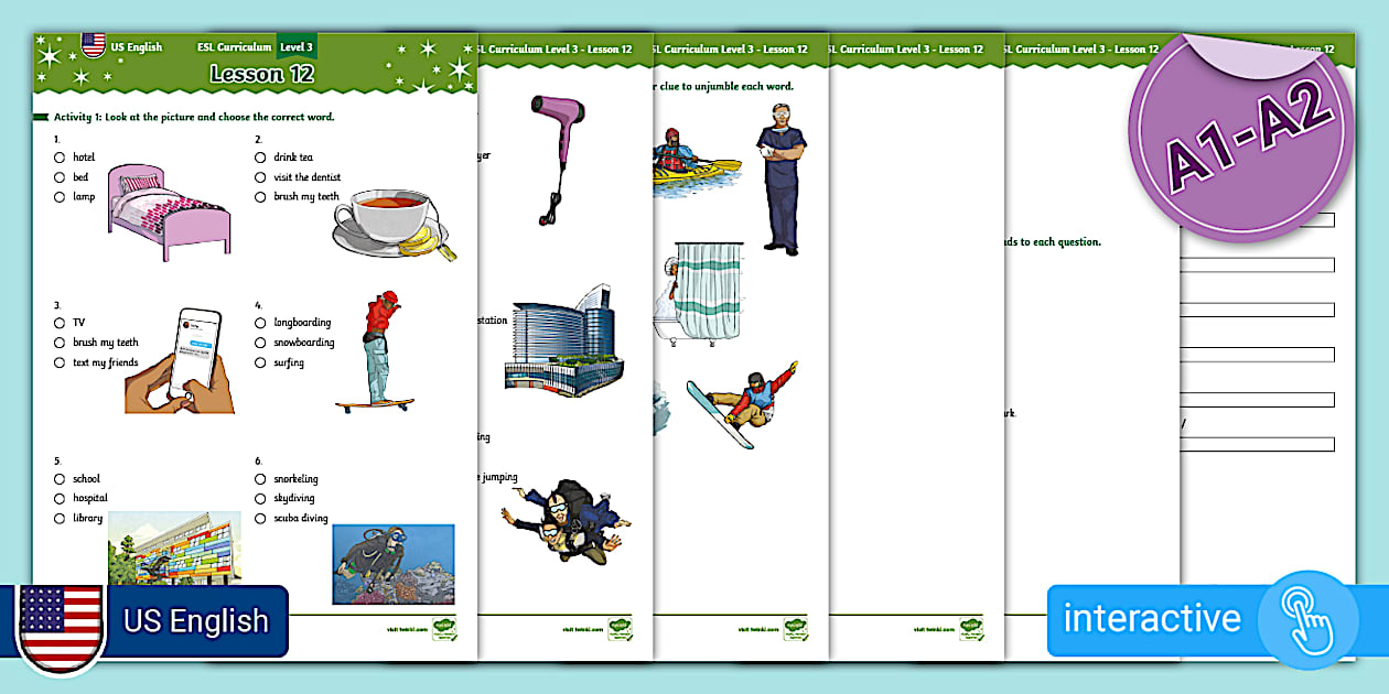 ESL Curriculum (US-English Version) Level 3, Lesson 12 Interactive ...