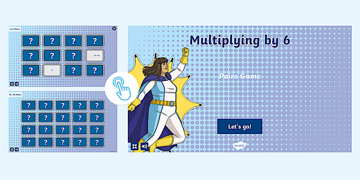 👉 Multiplying by 6 Maths Pairs Game (teacher made)