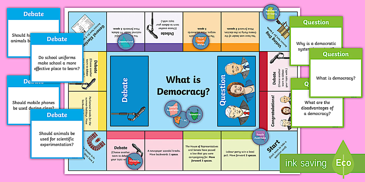 What Is Democracy? Australia Board Game - Twinkl