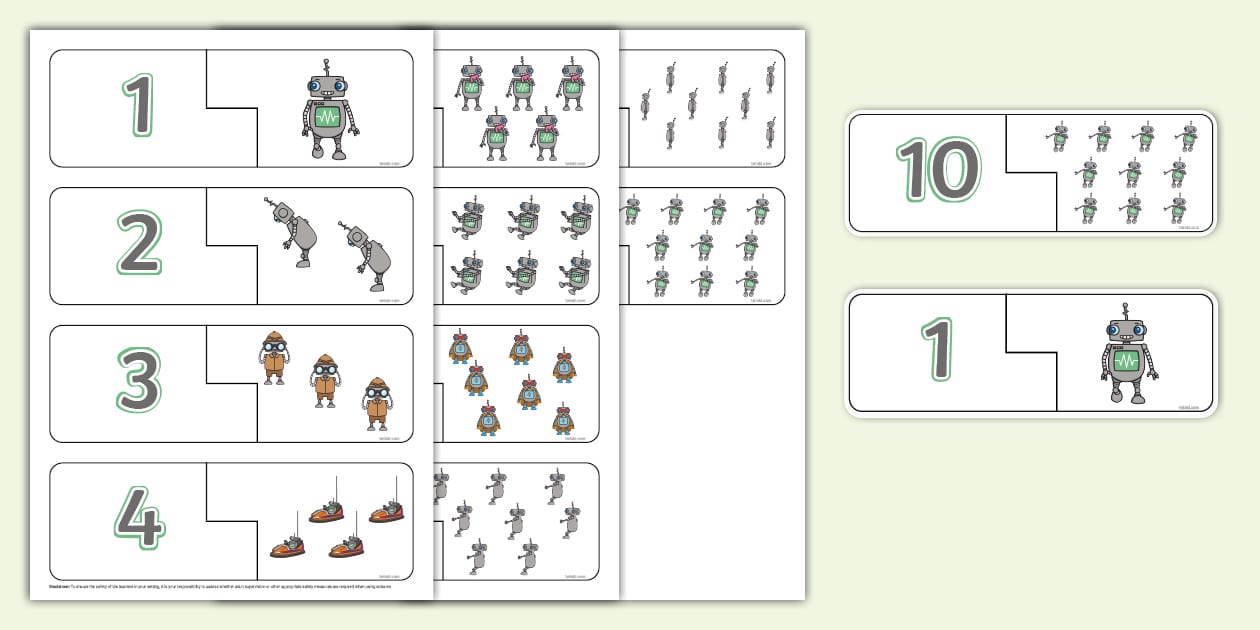 👉 Robot-Themed Counting Puzzle - Twinkl Maths - Twinkl