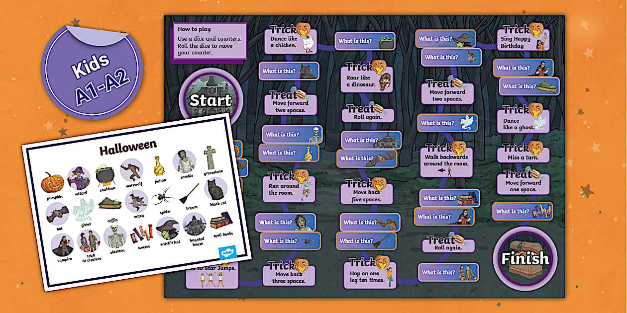 ESL Halloween Board Game - Halloween Games (teacher made)