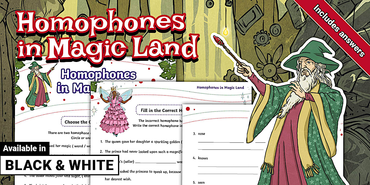 IP English Homophones in Magic Land Activity Sheet