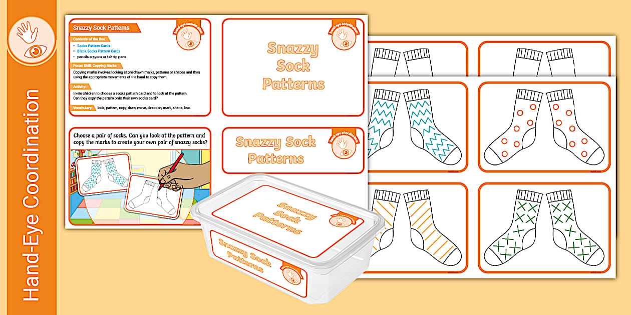 Hand-Eye Coordination Fine Motor Task Box: Sock Patterns