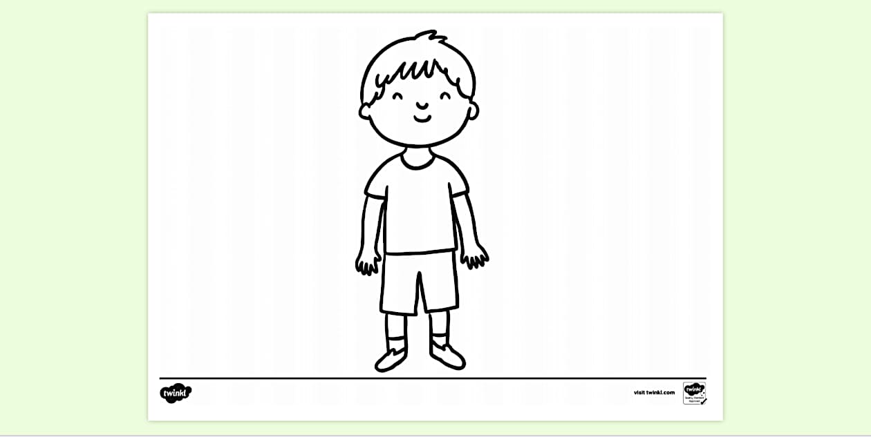 Little Boy Colouring Page | Colouring Sheets