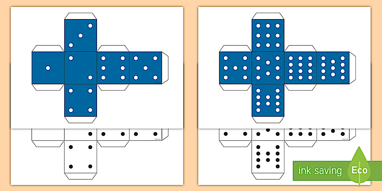Numbers to 12 Dice Nets - Twinkl